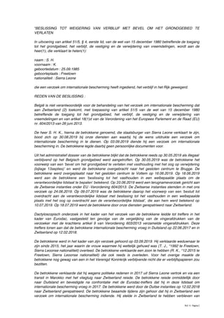 Uitgewezen HIV-besmette Sierra Leoner wil België niet verlaten | PDF | Law