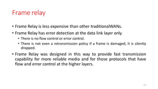x.25,fram relay mod2.pptx | Computer Networking | Computing