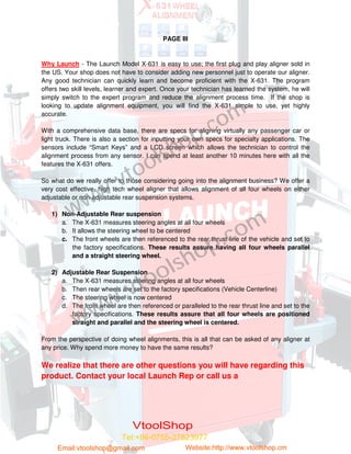 Promotion x631 wheel aligner | PDF