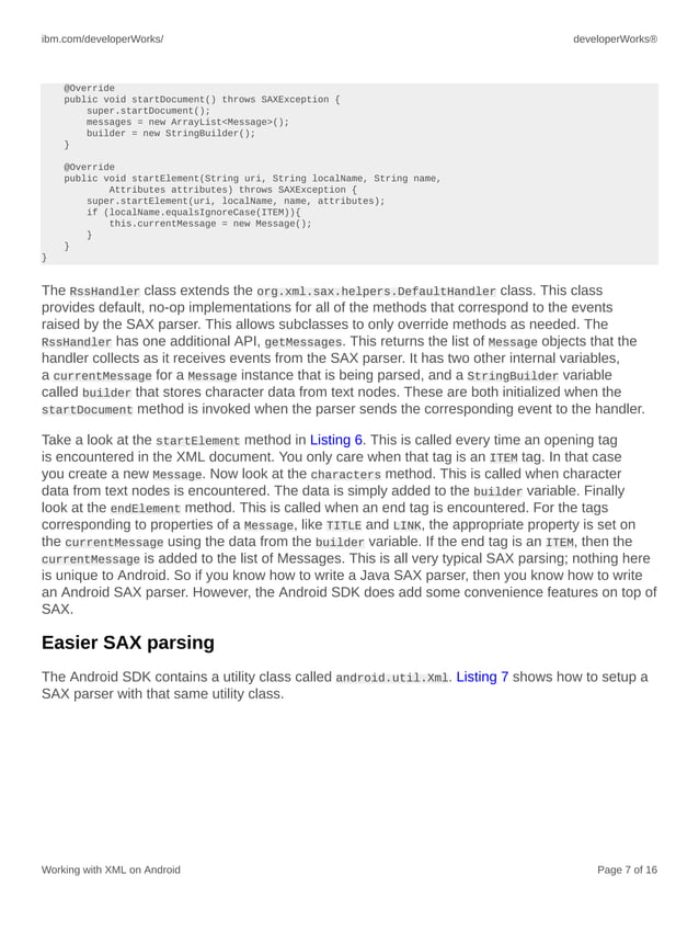 SAX - Android Development | PDF