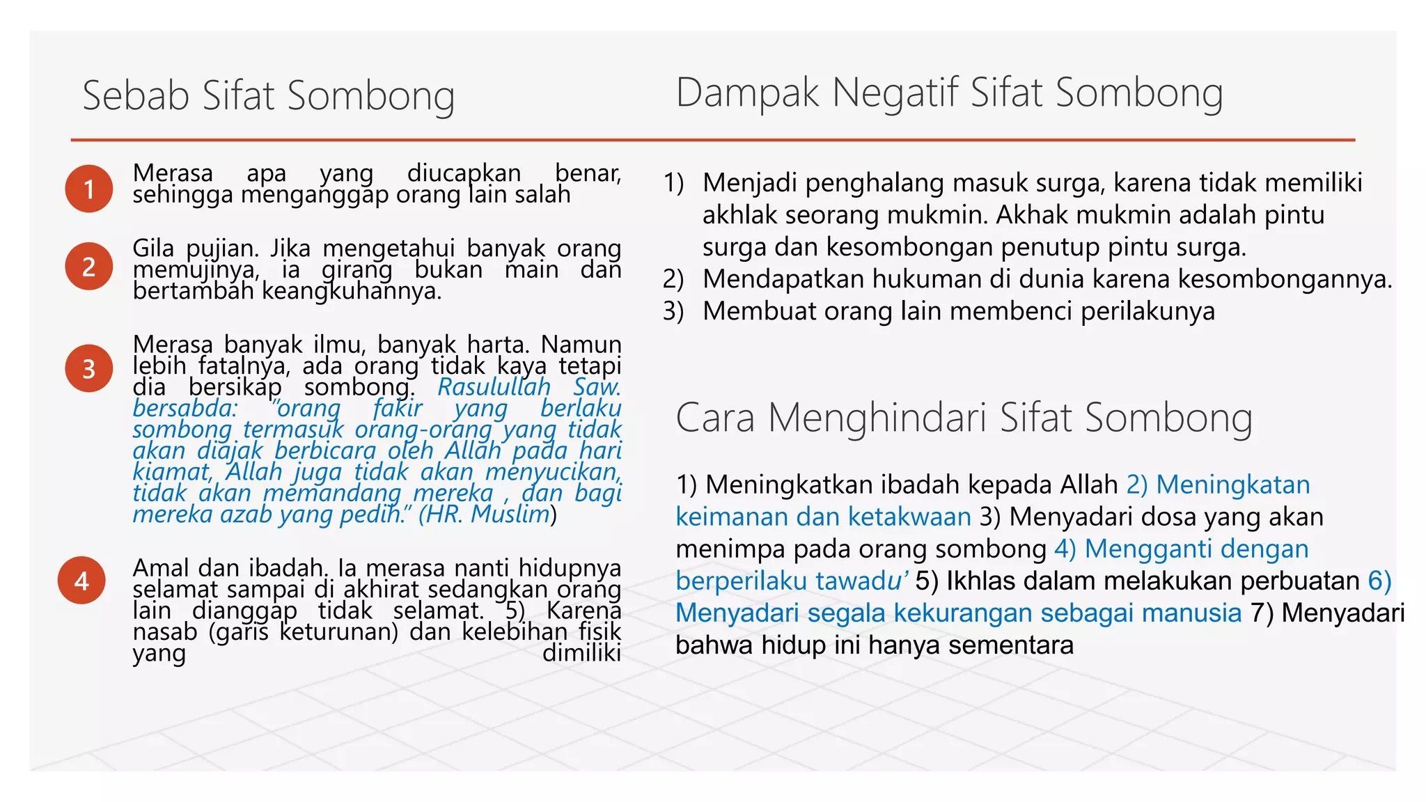 Sifat Sombong dan Riya’ | PPTX