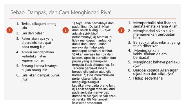 Sifat Sombong dan Riya’ | PPTX