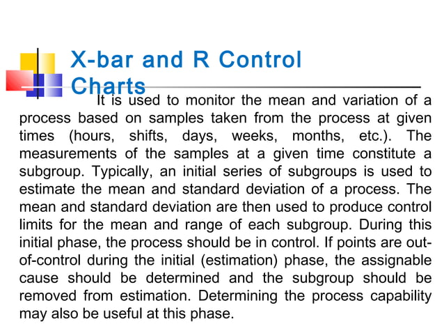 X bar and R control charts | PPT