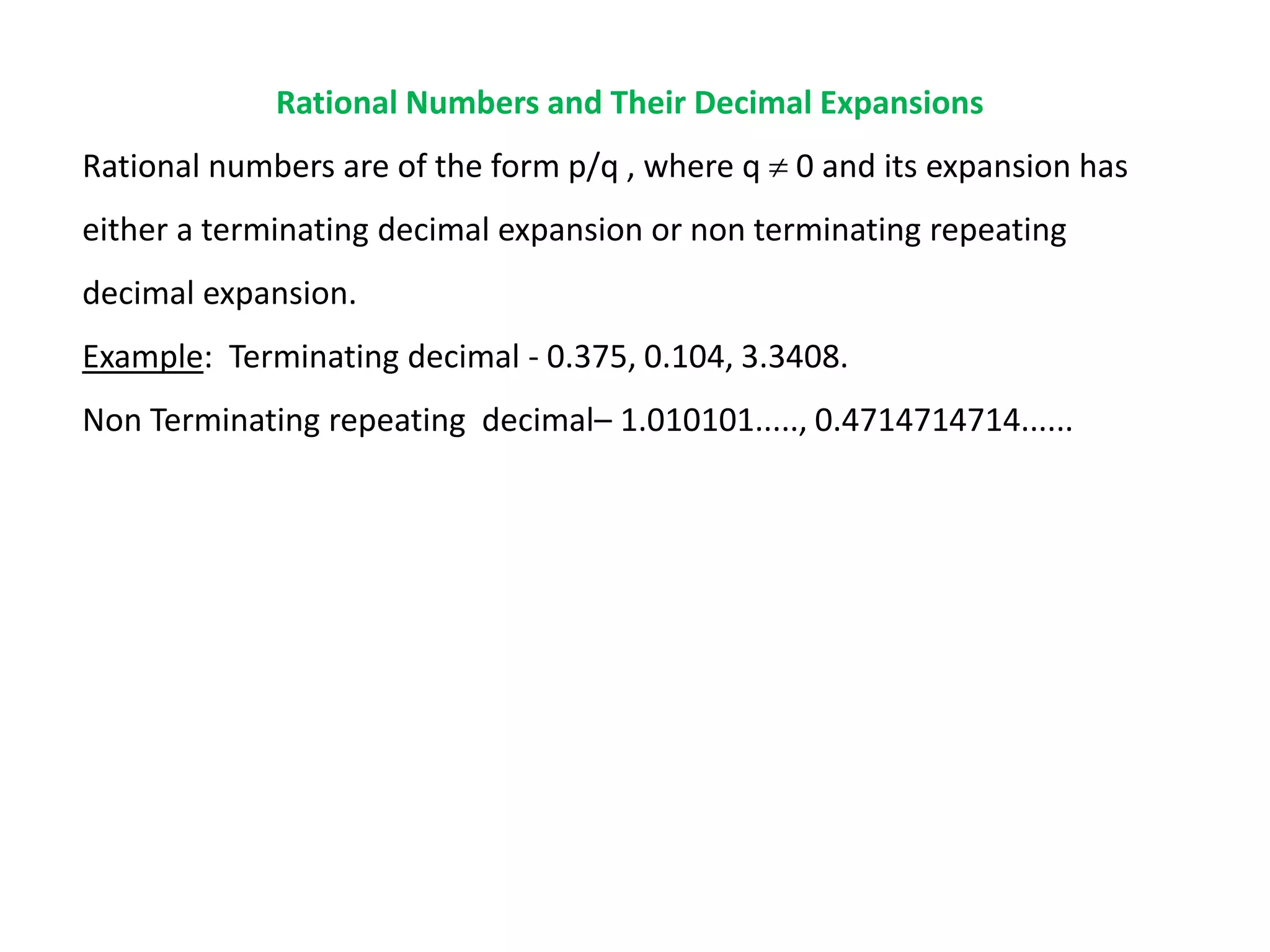 X ch 1 real numbers | PPTX | Physics | Science
