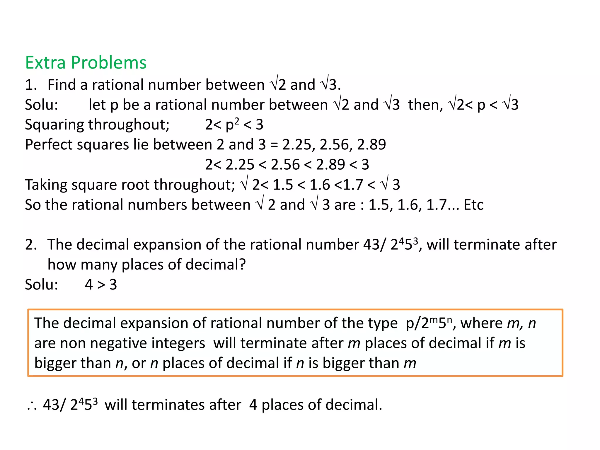 X Ch 1 Real Numbers | Ppt