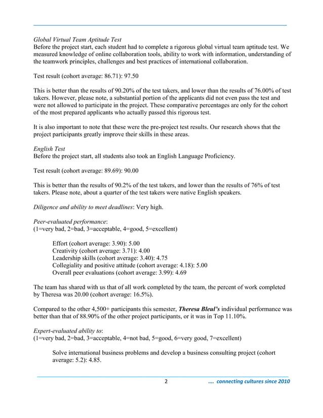 X-Culture Global Collaboration Certificate | PDF