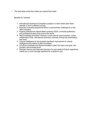 X culture certification | PDF