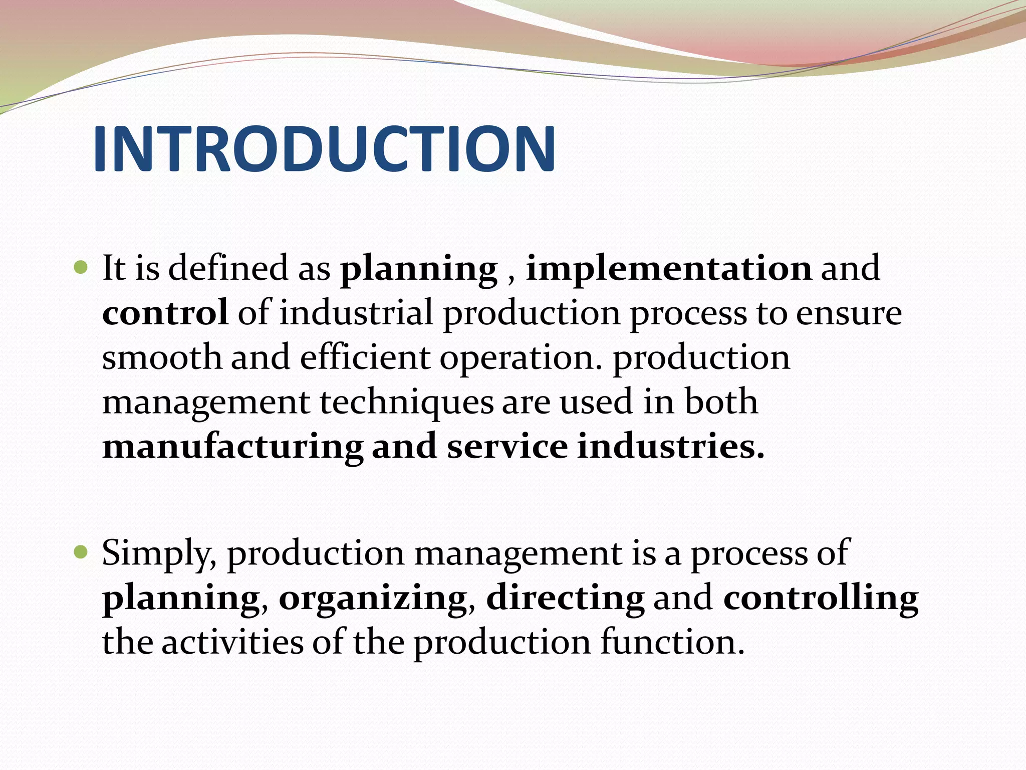Production Management | PPTX