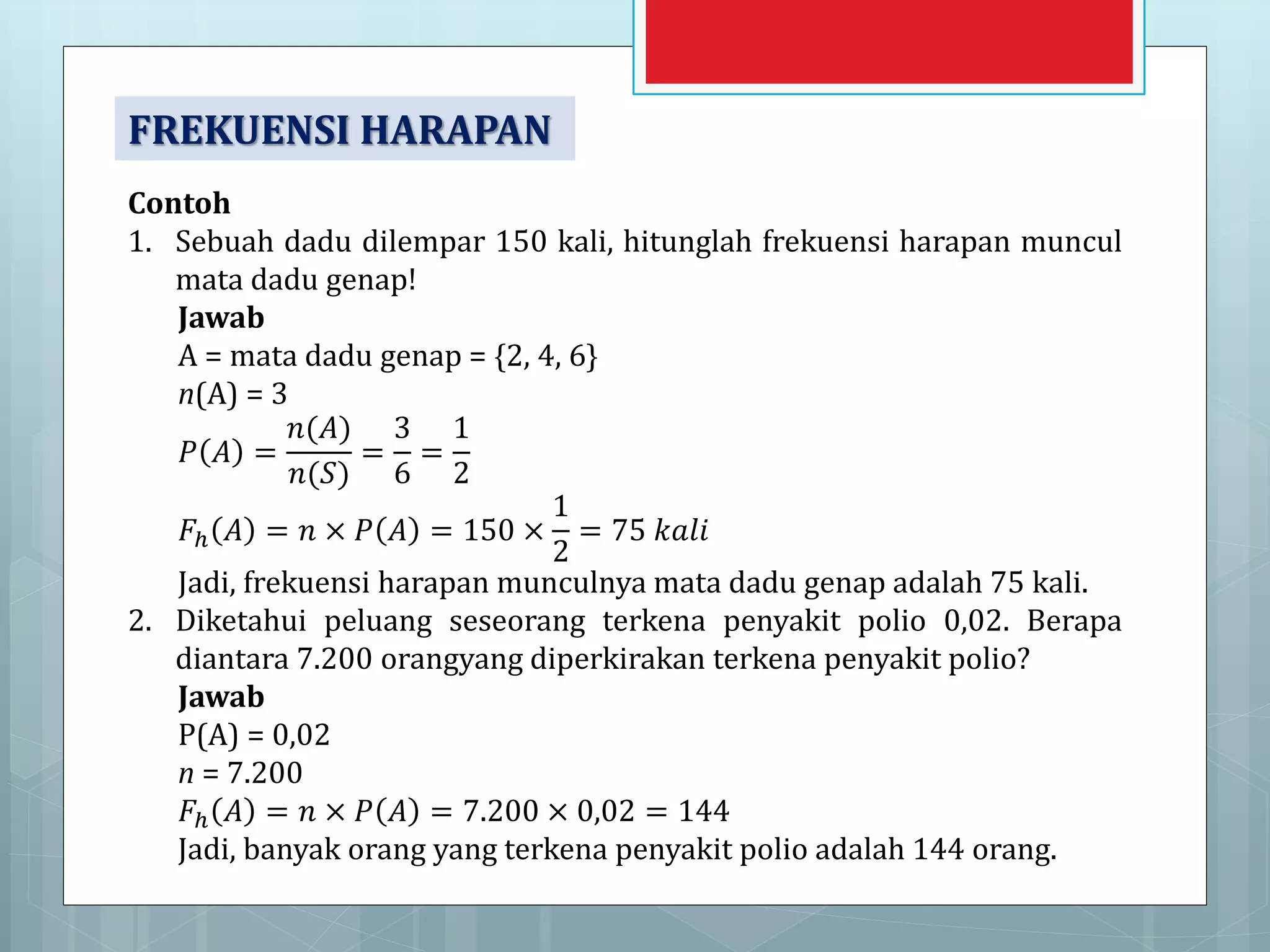 Materi SMA Kelas X Matematika Peluang | PPTX