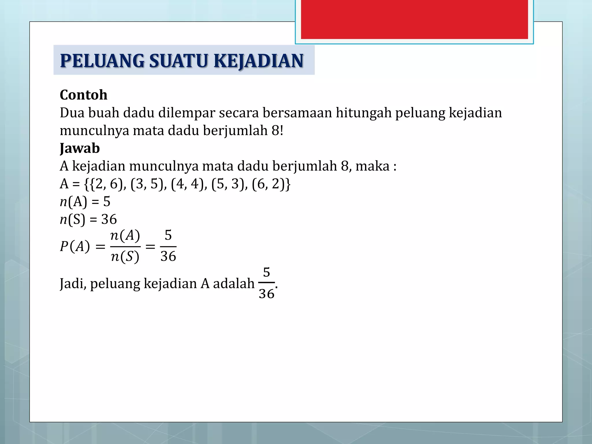 Materi SMA Kelas X Matematika Peluang | PPTX