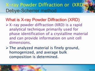 X-RAY -DIFRACTION TYPES.ppt | Chemistry | Science