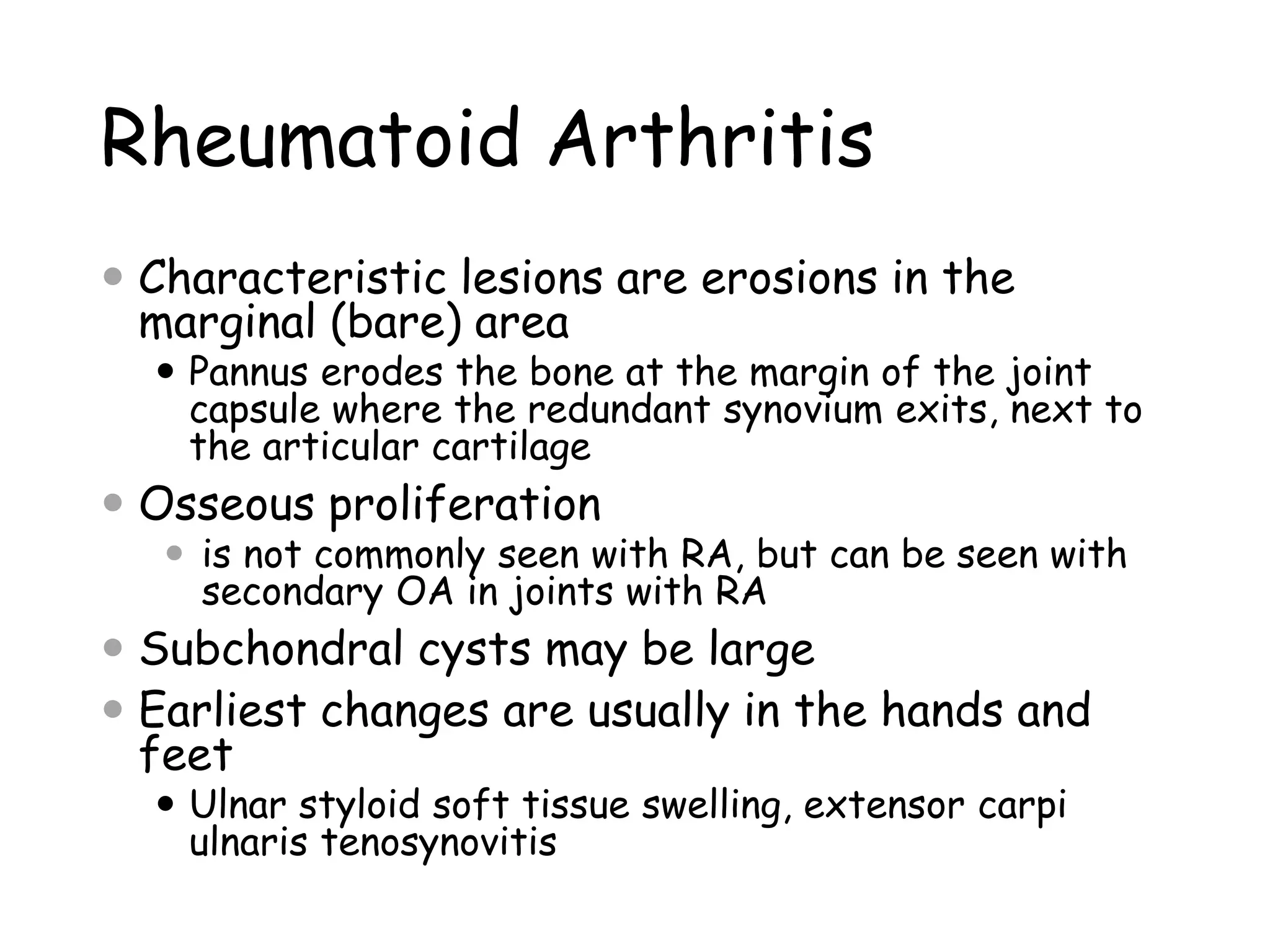 X ray changes in different types of arthritis | PPTX