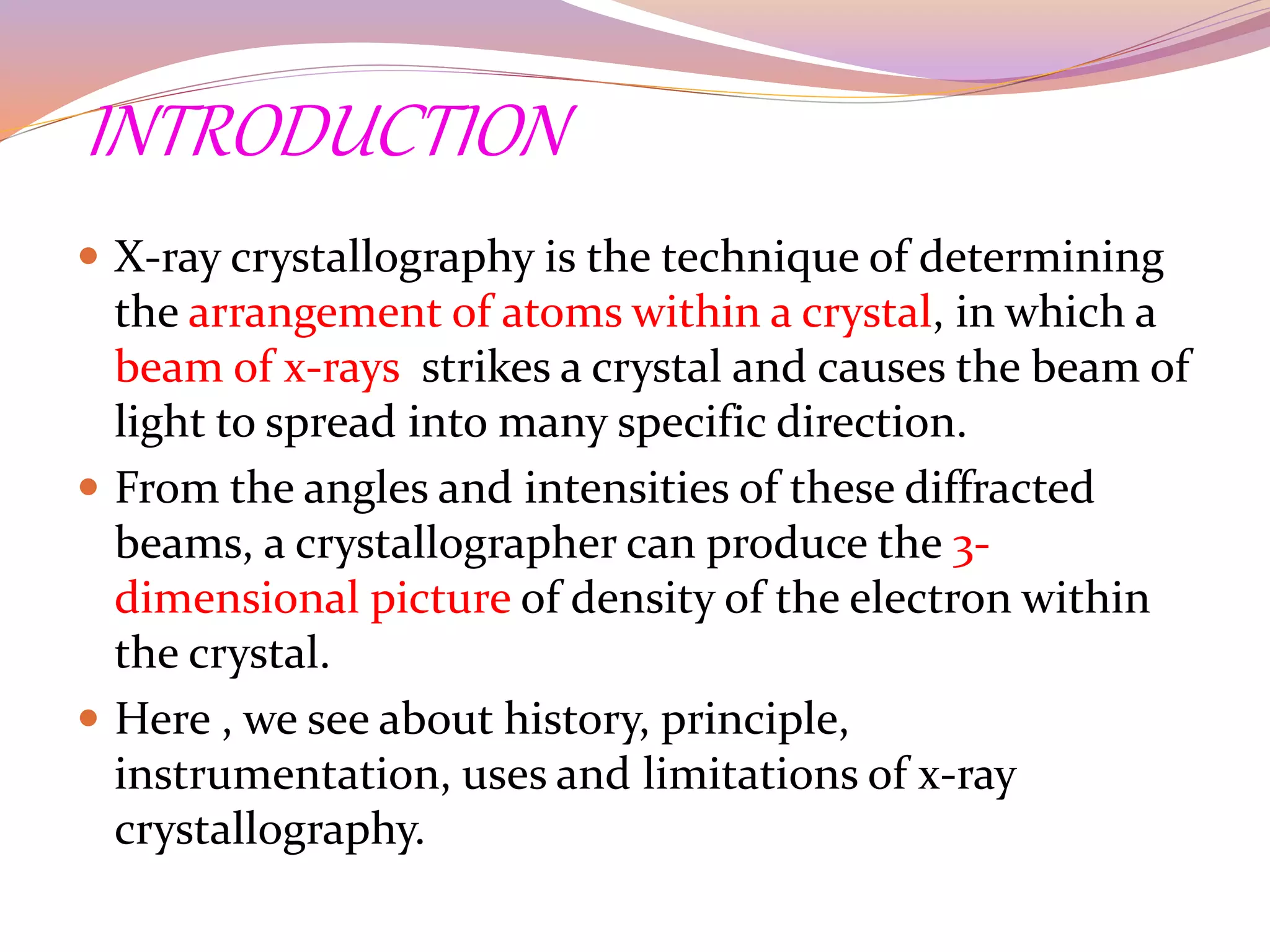 X ray crystallography | PPTX