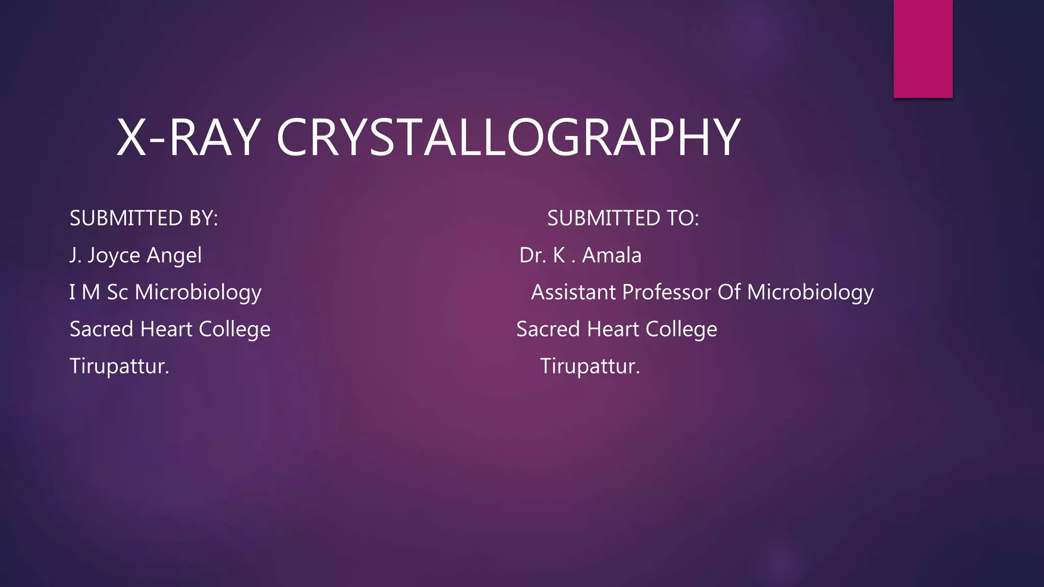 X-RAY CRYSTALLOGRAPHY.pptx
