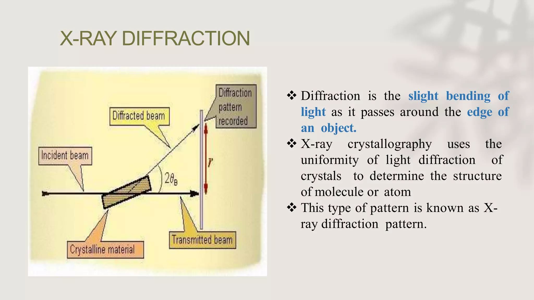 x ray crystallography & diffraction | PPTX