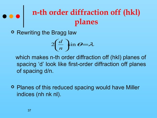 X ray diff lecture 3 | PPT | Chemistry | Science