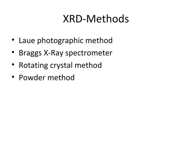 X ray diffraction | PPT | Chemistry | Science