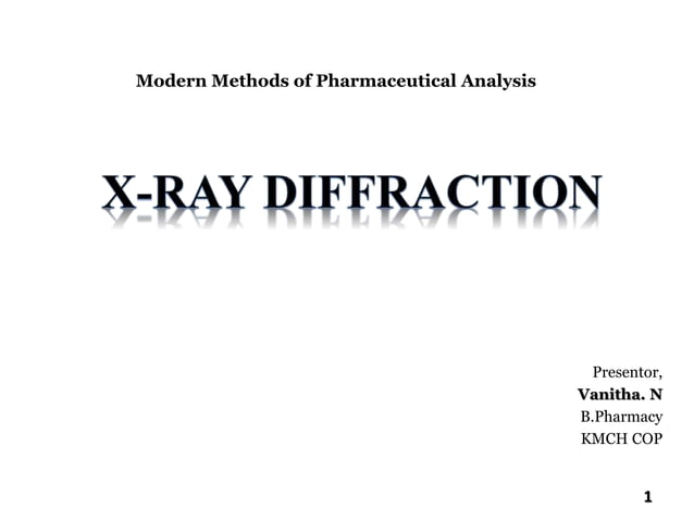 X ray diffraction ppt | PPTX | Chemistry | Science