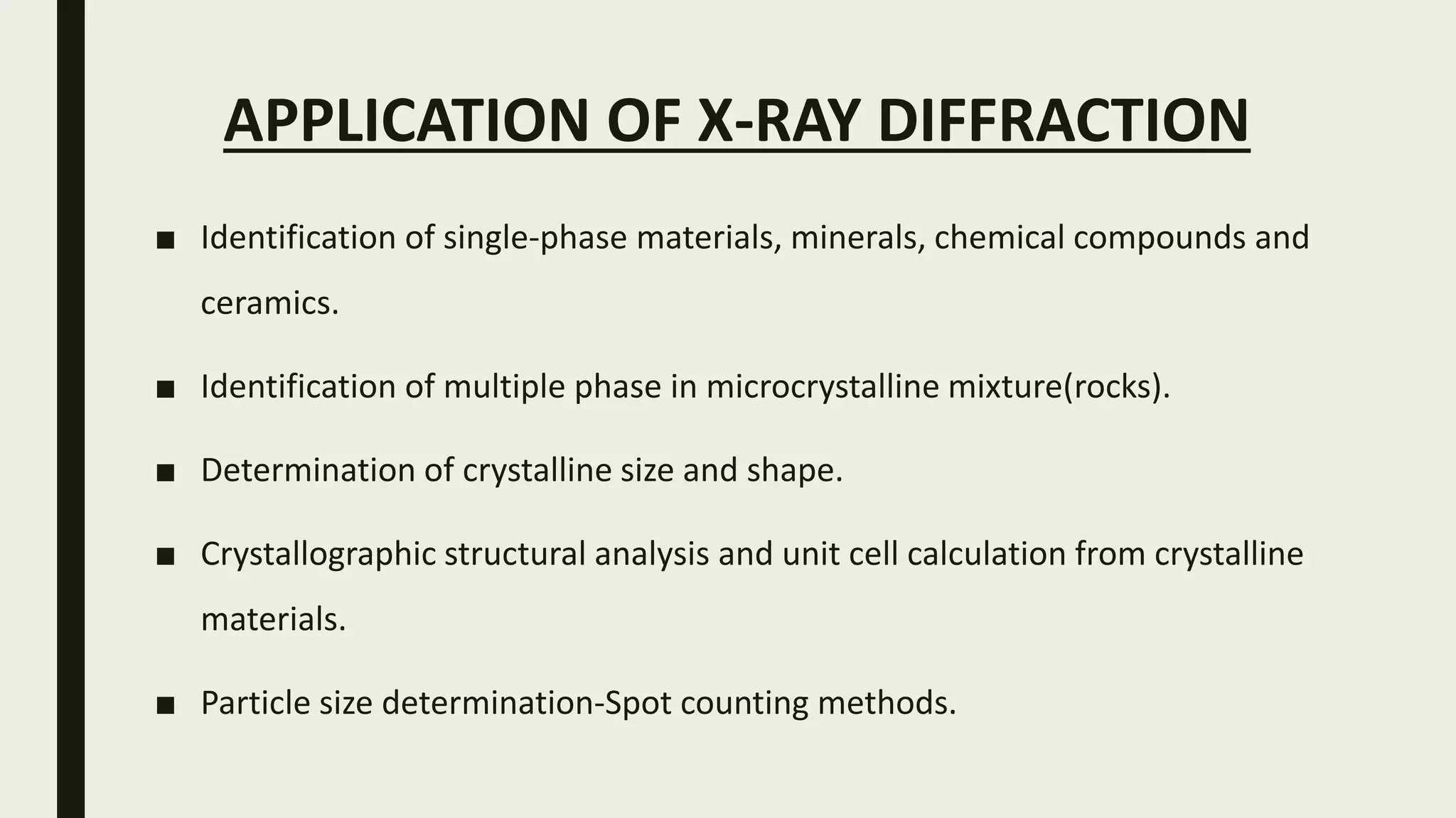 X-ray diffraction, basic principle, instruments, Bragg's law ...