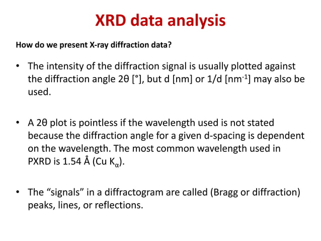 X ray diffraction. Materials characterization .pptx