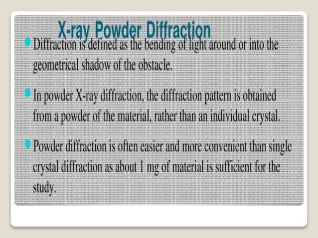 X ray diffraction method | PPTX