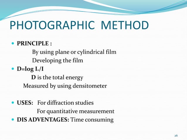 X-Ray diffraction Spec methods for analysis | PPTX