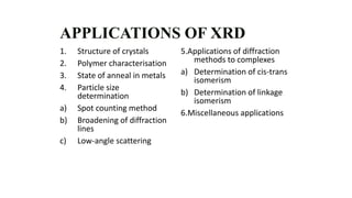 X-ray diffraction technique (xrd) | PPTX