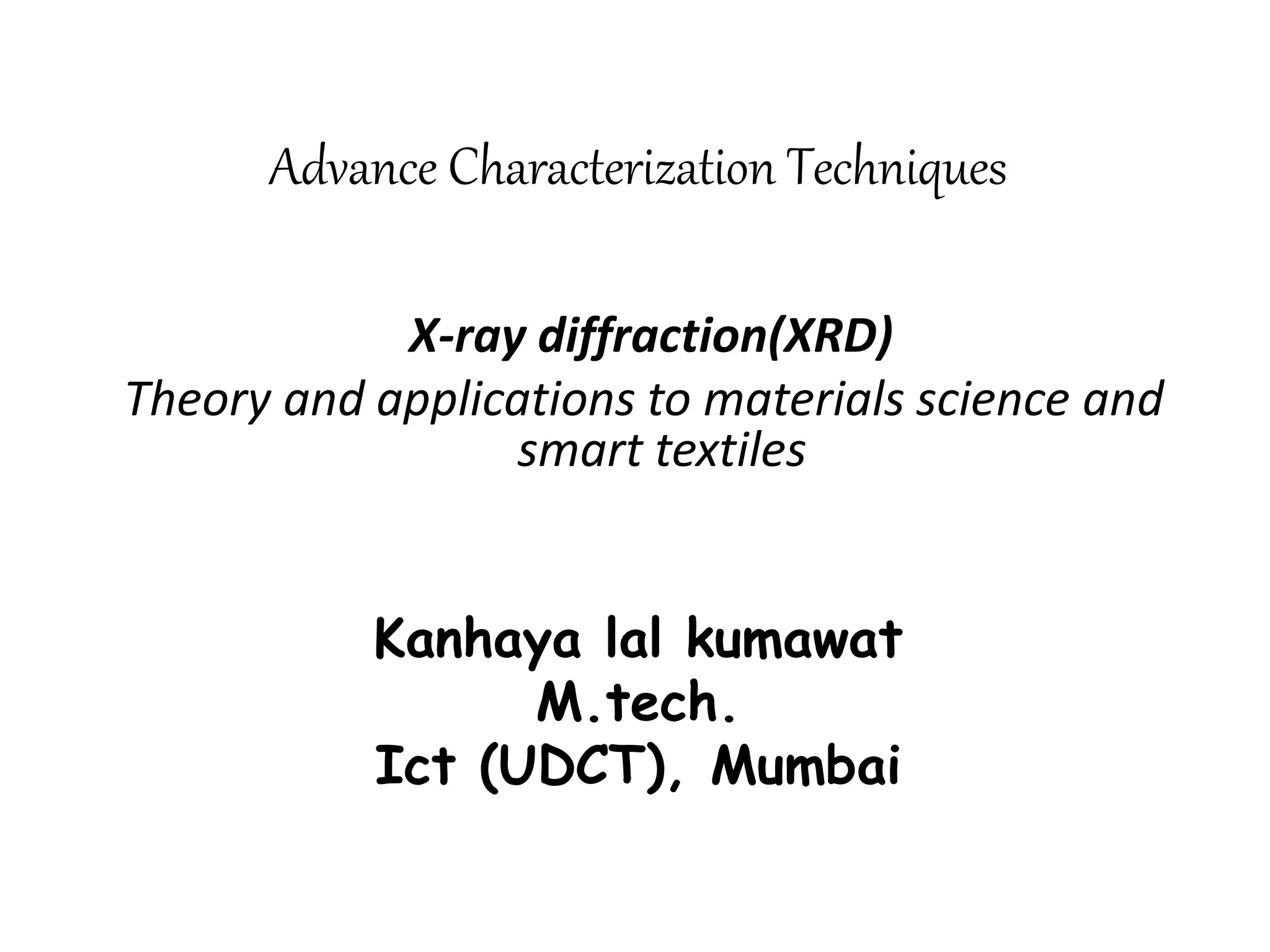 X ray diffraction(xrd) | PPTX