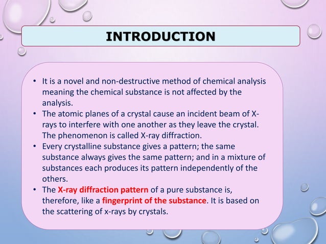 X ray diffraction(xrd) principle and use | PPTX