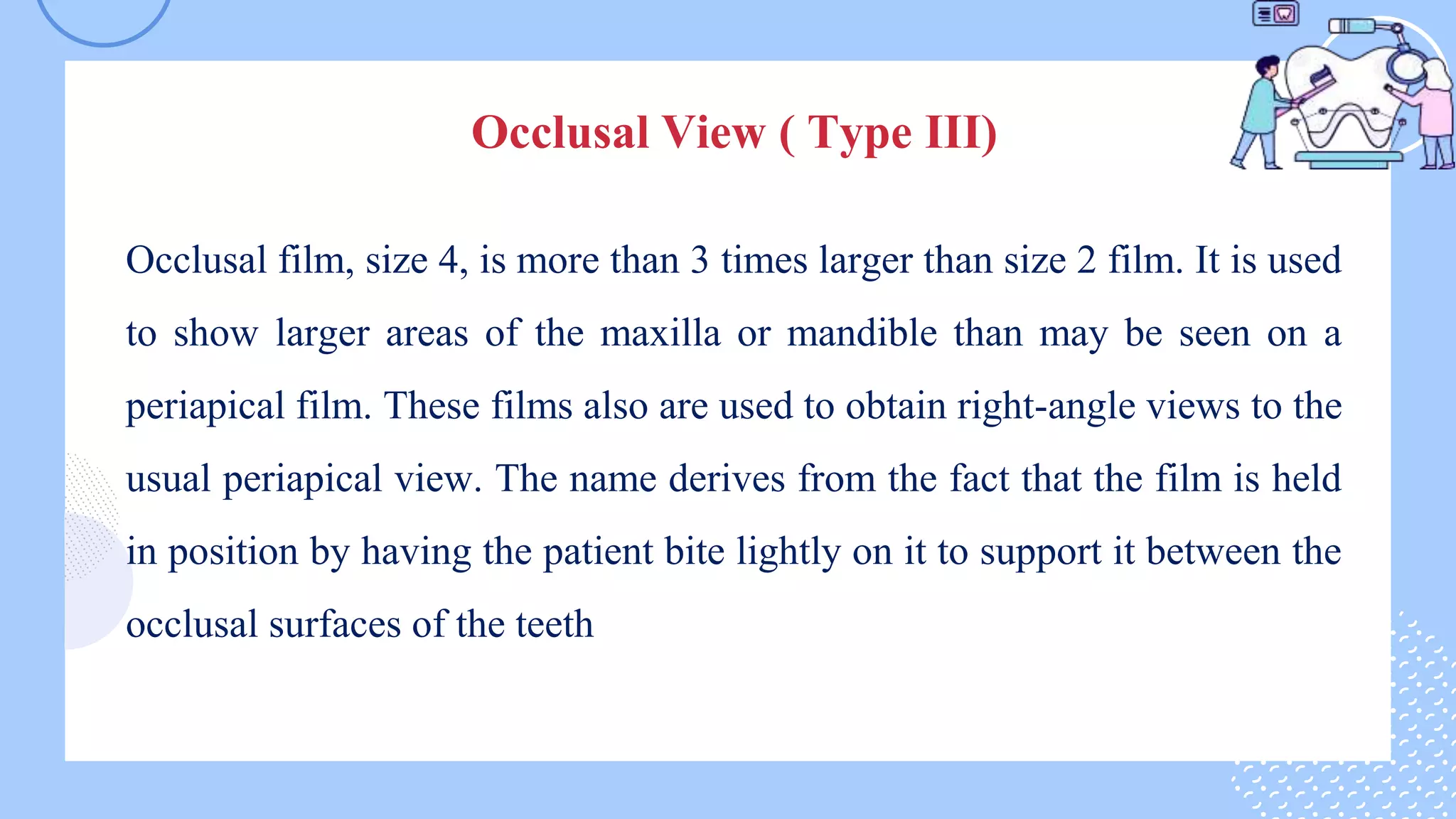 Dental X-Ray Film types and indications. | PPTX