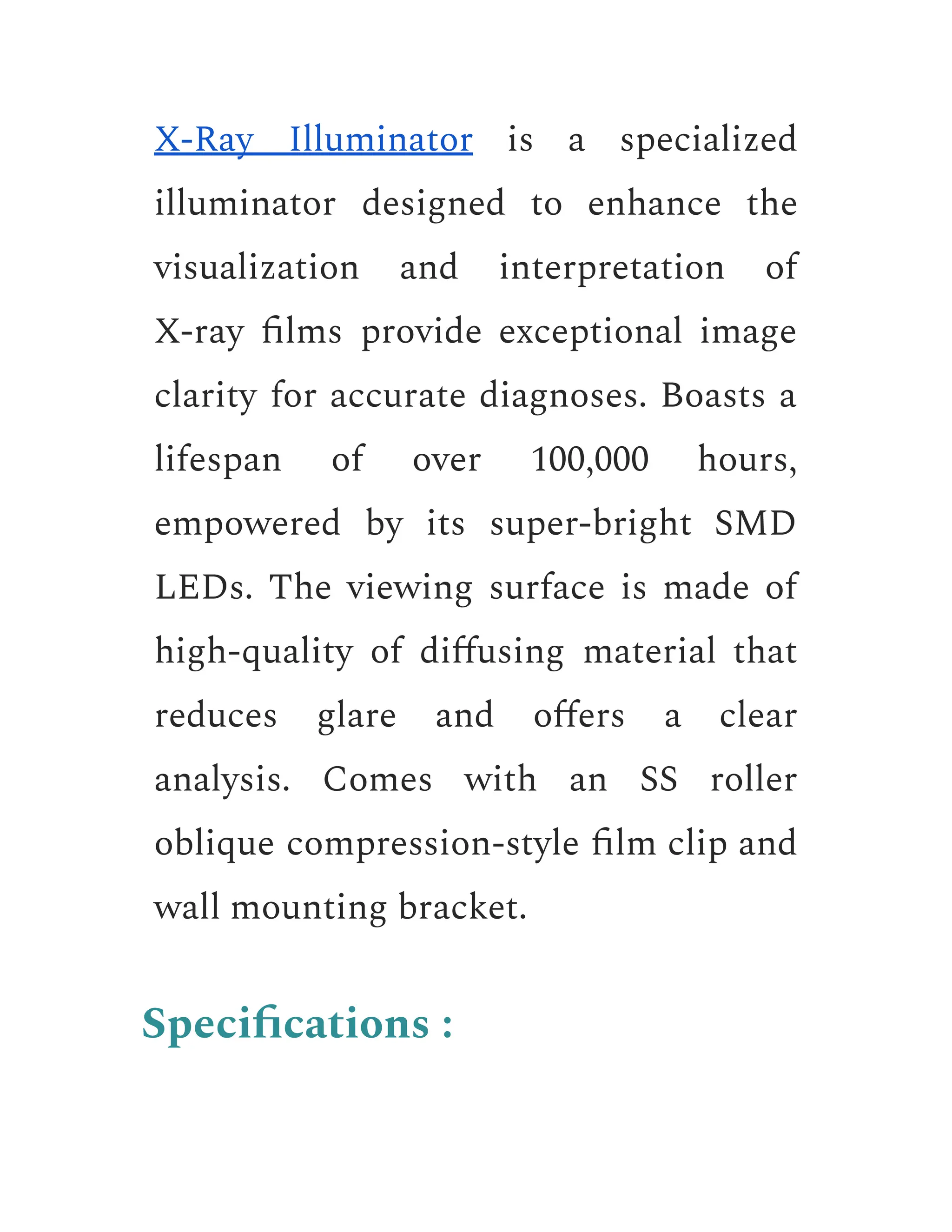 X-Ray Illuminator | PDF