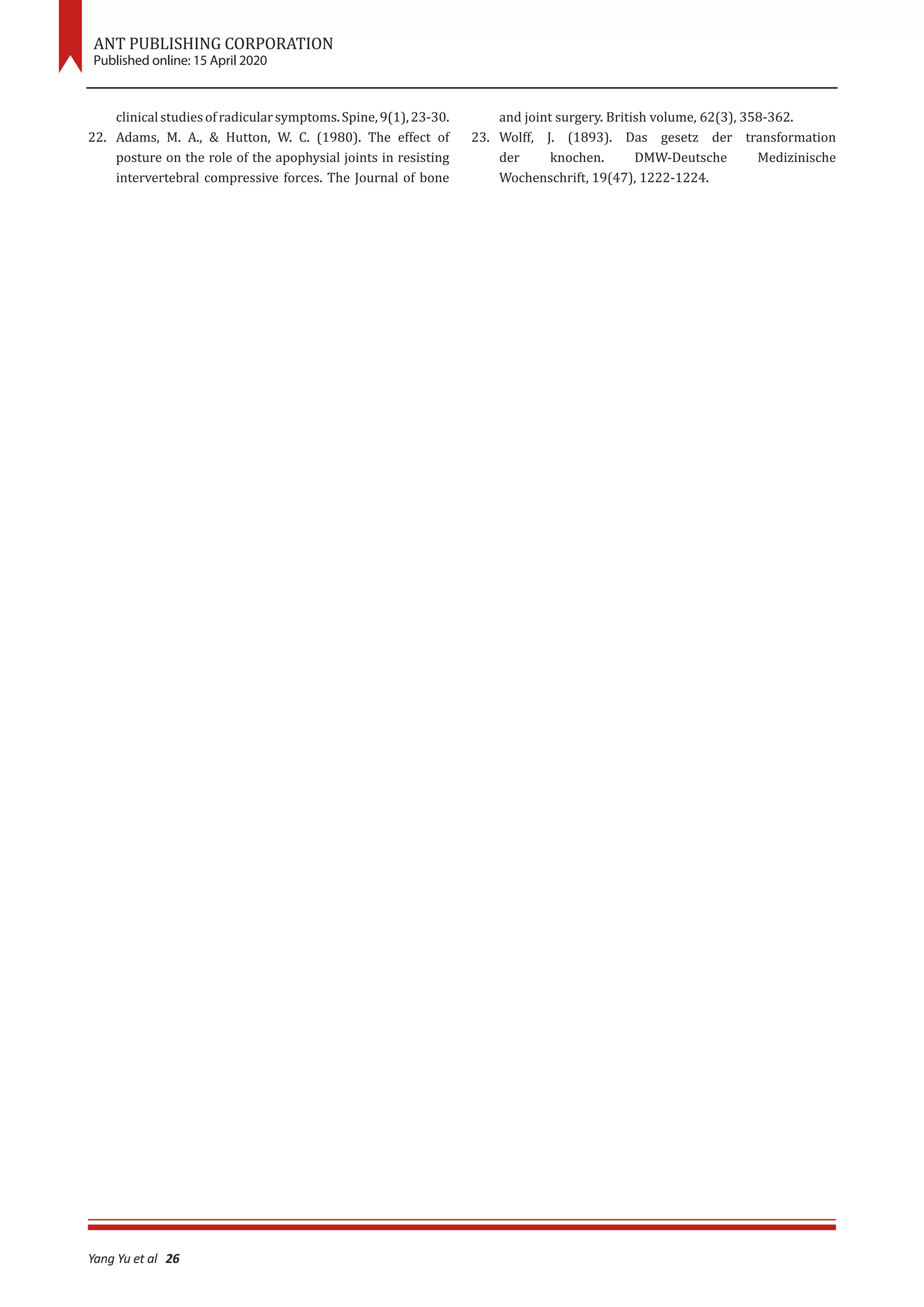 X ray measurement and analysis on parameters of intervertebral foramen ...