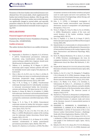 X ray measurement and analysis on parameters of intervertebral foramen ...