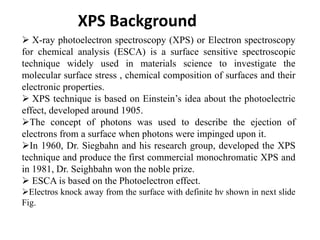 X ray photoelectron spectroscopy (xps) | PDF