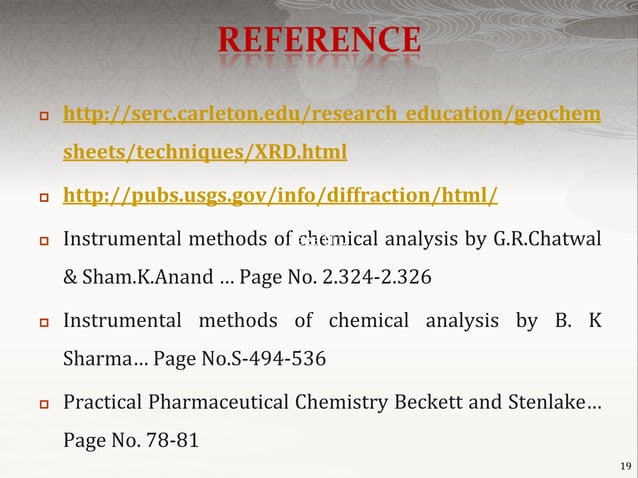 X ray powder diffraction | PPTX | Chemistry | Science
