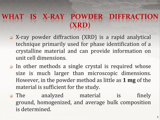X ray powder diffraction | PPTX | Chemistry | Science