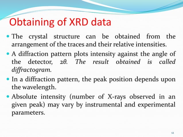 X ray powder diffraction | PPTX | Chemistry | Science