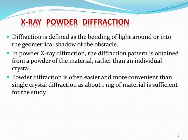 X ray powder diffraction | PPTX | Chemistry | Science