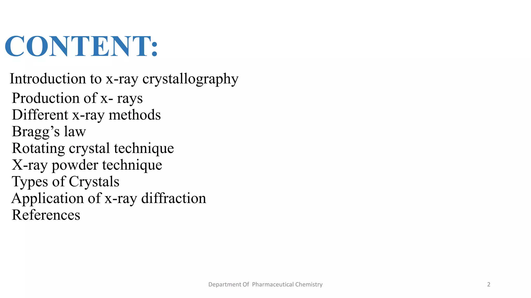 X rays crystallography | PPTX