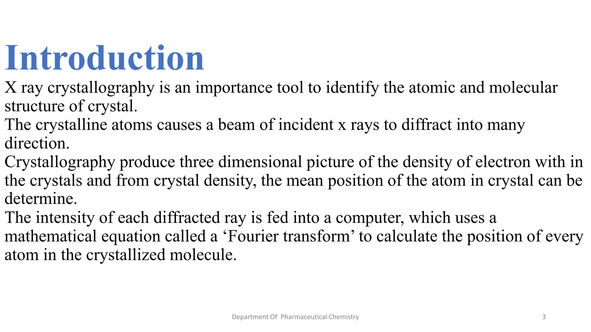 X rays crystallography | PPTX