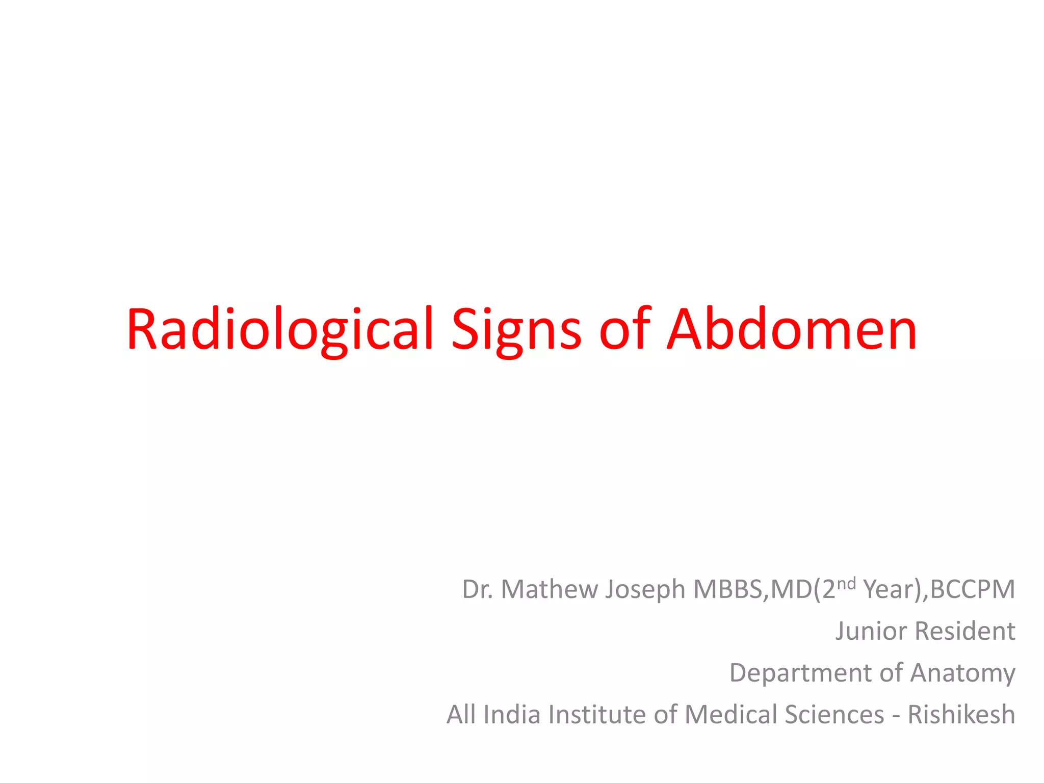 X ray signs of abdomen | PPTX