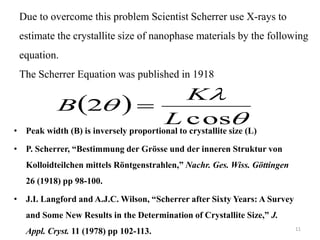 X ray spectroscopy tools for the characterization of nanoparticles | PPT