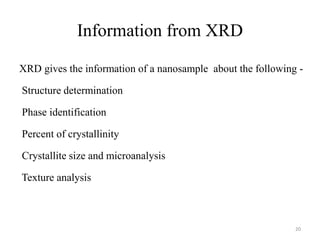 X ray spectroscopy tools for the characterization of nanoparticles | PPT