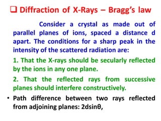 B.Tech sem I Engineering Physics U-IV Chapter 2-X-Rays | PPTX