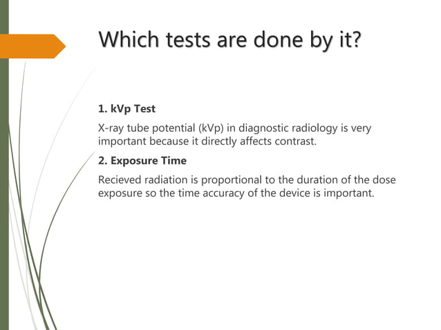 X ray test machine and its calibration | PPTX | Medical Tests | Medical ...