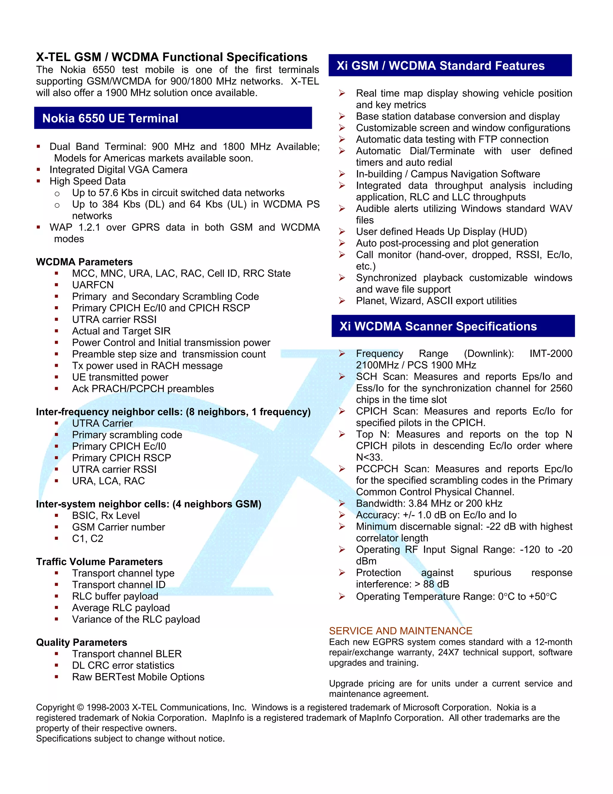 X tel gsm-wcdma-datasheet | PDF