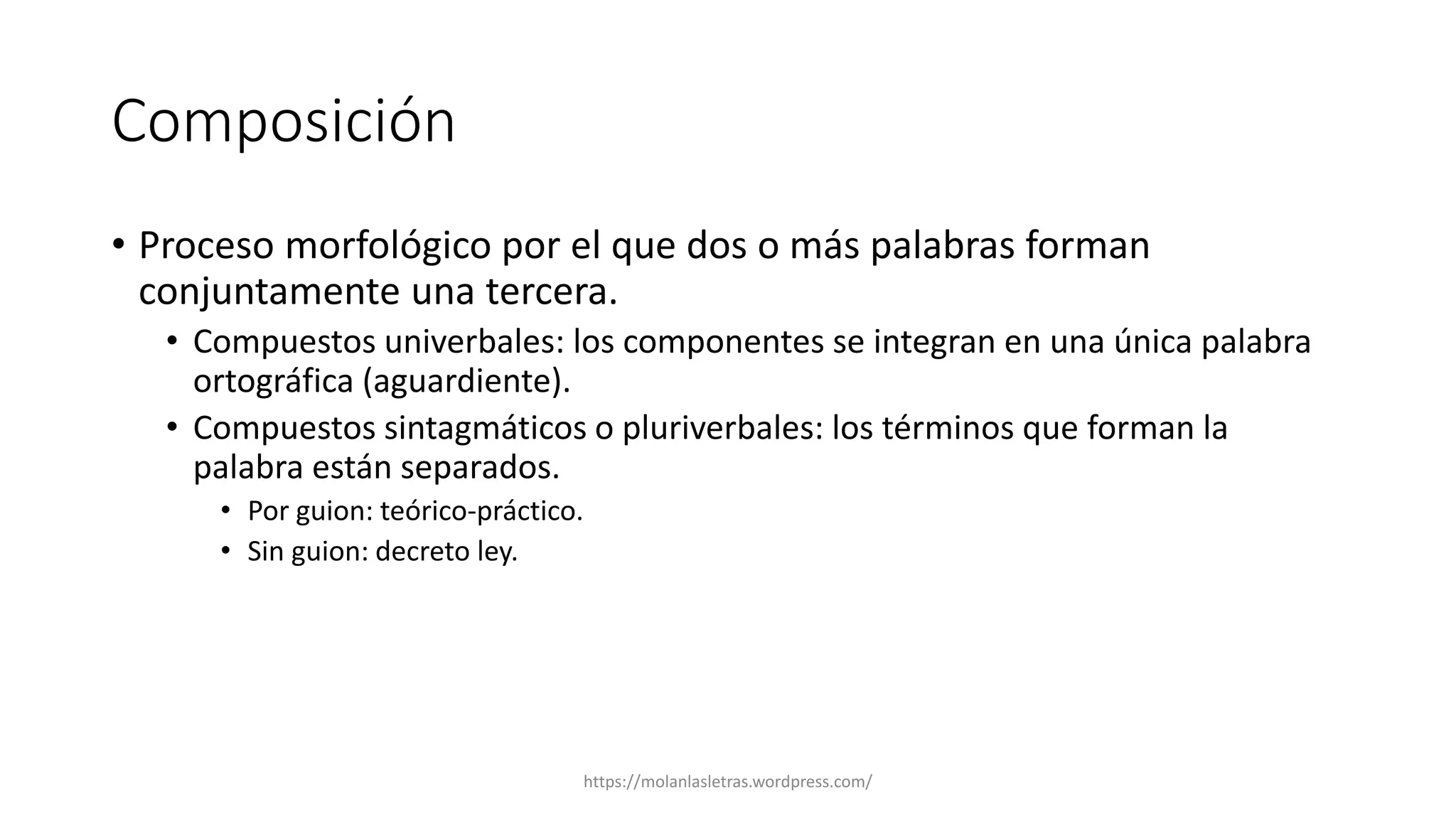 Palabras compuestas | PPTX | Homework and Study | Education