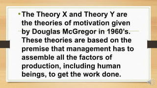 X y theory of management | PPTX