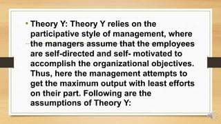 X y theory of management | PPTX