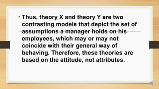 X y theory of management | PPTX